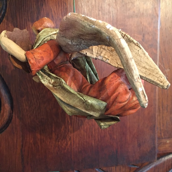 Holiday | Antique Paper Mache Cartapesta Angel With Harp | Poshmark